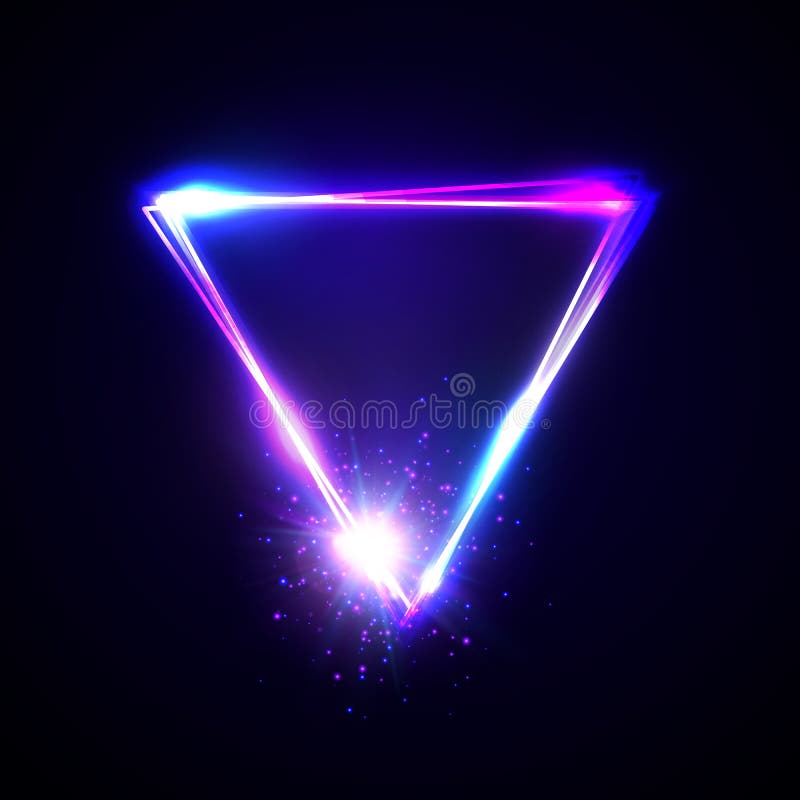 Neon Abstract Triangle with Light Star Particle. Stock Vector ...