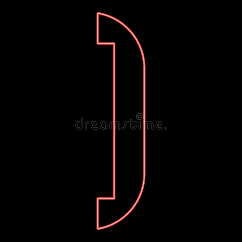 Neon Accessories for Door Red Color Vector Illustration Flat Style ...