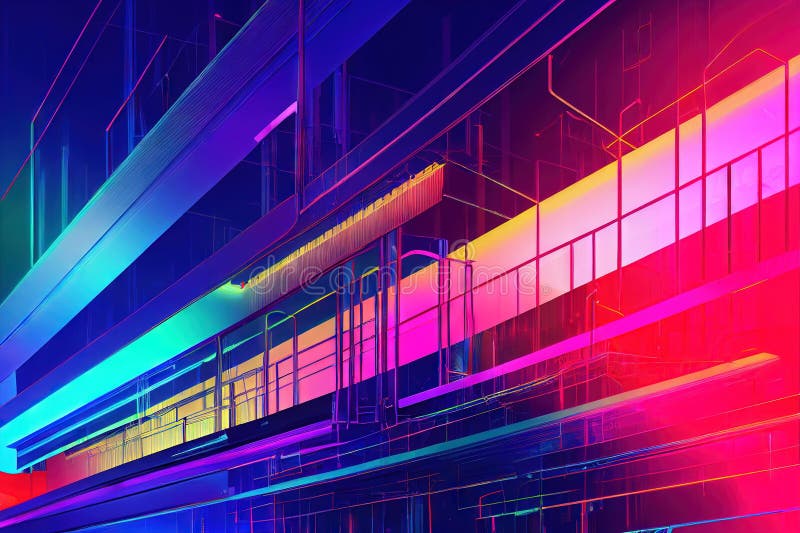 Neon Advertising Backlight As 3d Render Neon Background. Stock ...