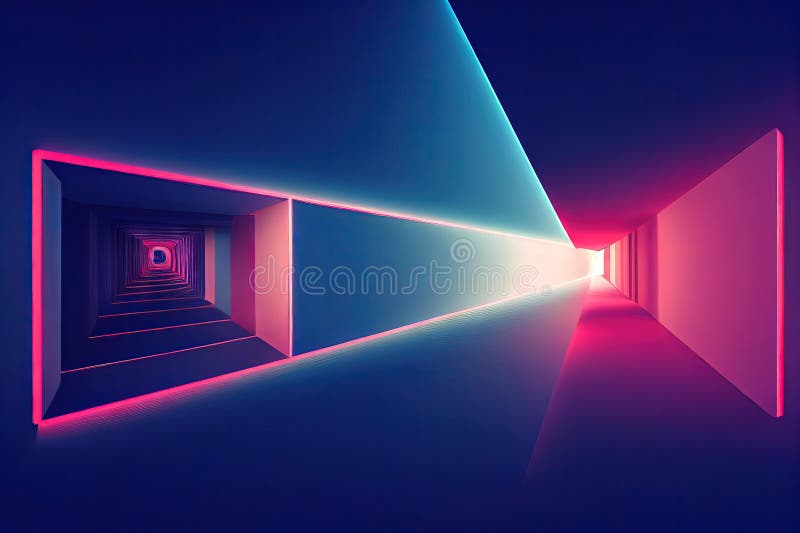 Neon Advertising Backlight As 3d Render Neon Background. Stock ...