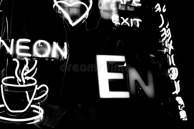 Neon advertising stock photo. Image of neon, shop, sign - 53091272