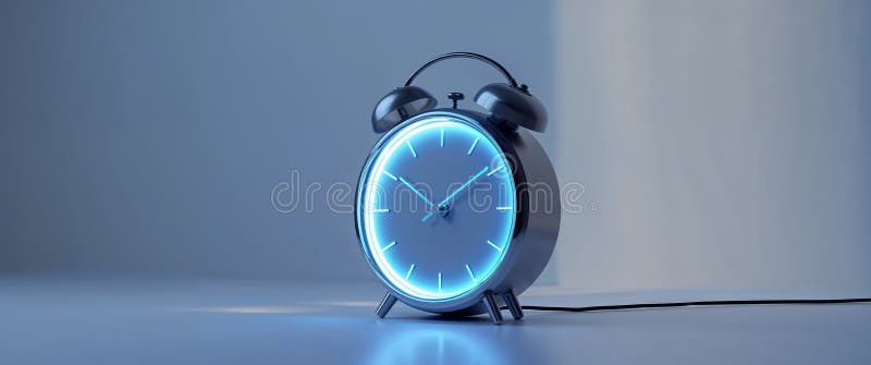 Neon Alarm Clock with Futuristic Lighting Stock Image - Image of ...