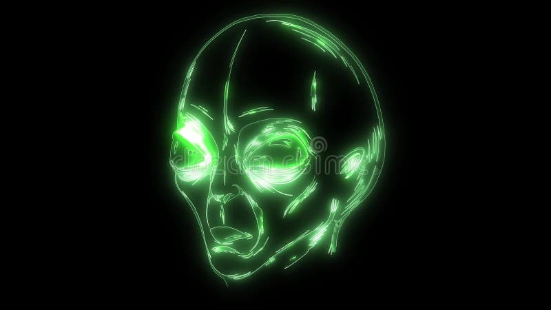 Neon Alien Face Video Animation Laser Stock Footage - Video of face ...
