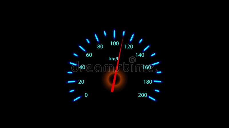Neon Analog Race Car Speedometer Animation Stock Video - Video of ...