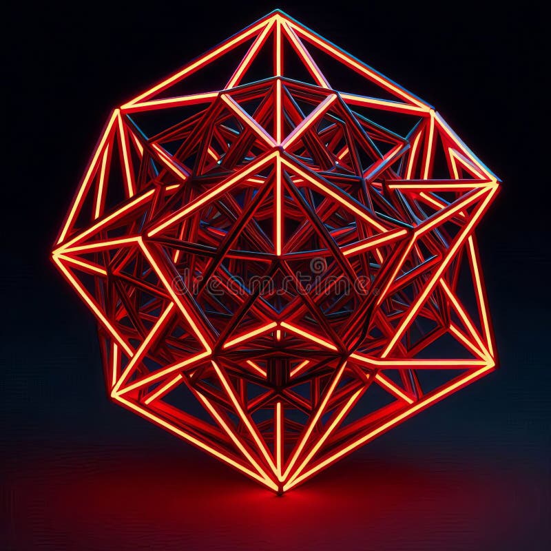 Neon Angular Lattice a Lattice of Angular Shapes in Neon Red Fo Stock ...