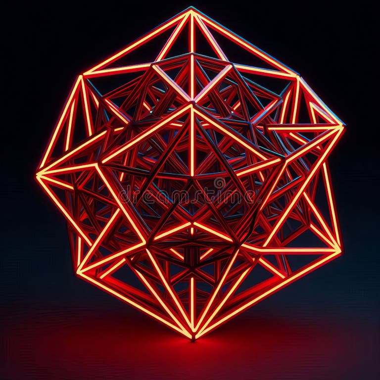 Neon Angular Lattice a Lattice of Angular Shapes in Neon Red Fo Stock ...