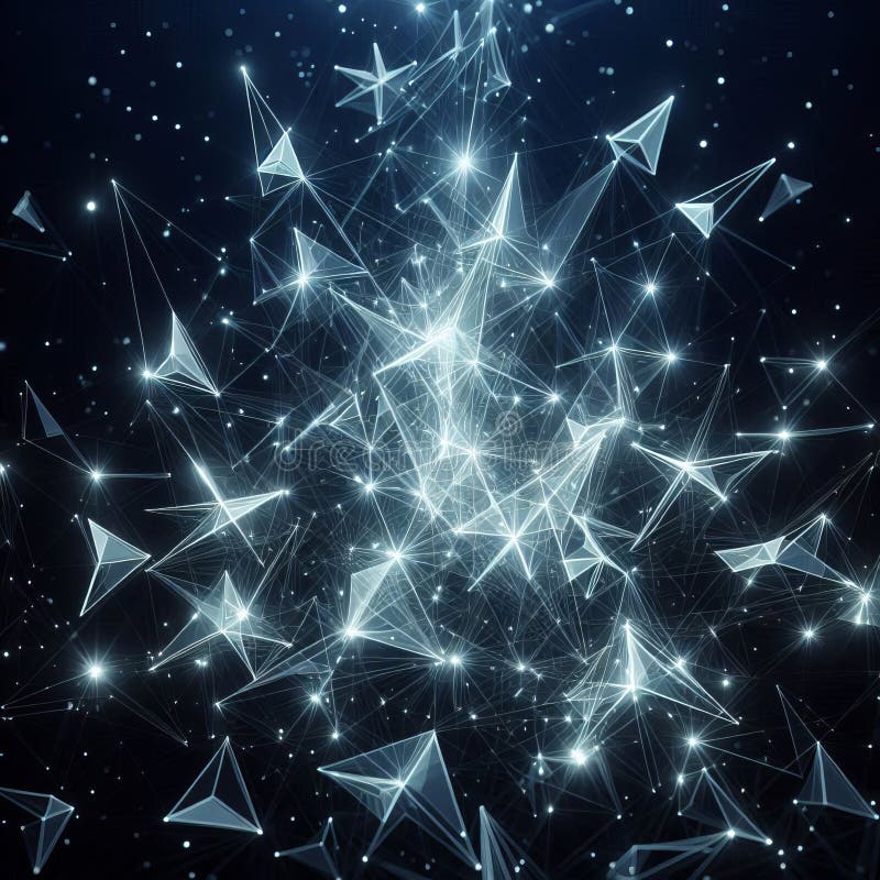 Neon Angular Starfield Stars with Angular Edges Glowing in Neo Stock ...