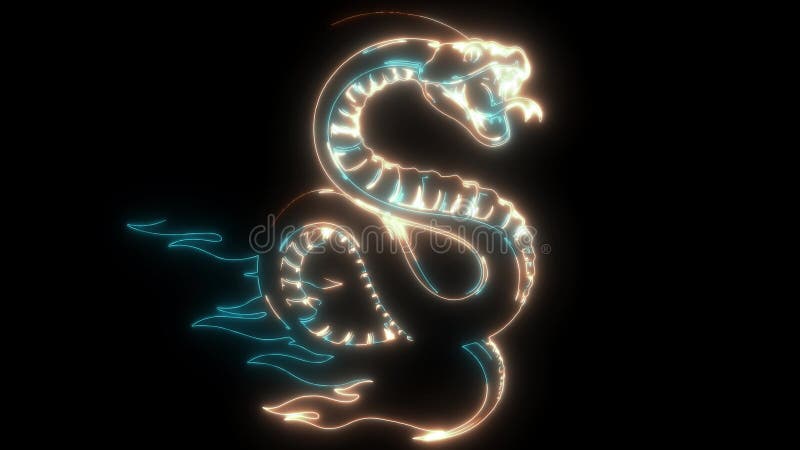 Neon Animation of Colorful Snake Stock Footage - Video of cartoon ...
