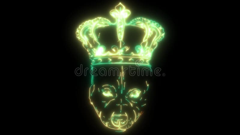Neon animation of Dog king stock video. Video of card - 318057473