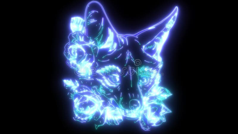 Neon Animation of Fox Head Mascot Stock Video - Video of silhouette ...