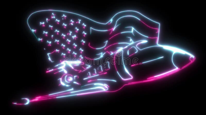 Neon Animation of Jet Airplane Stock Video - Video of engine, mode ...