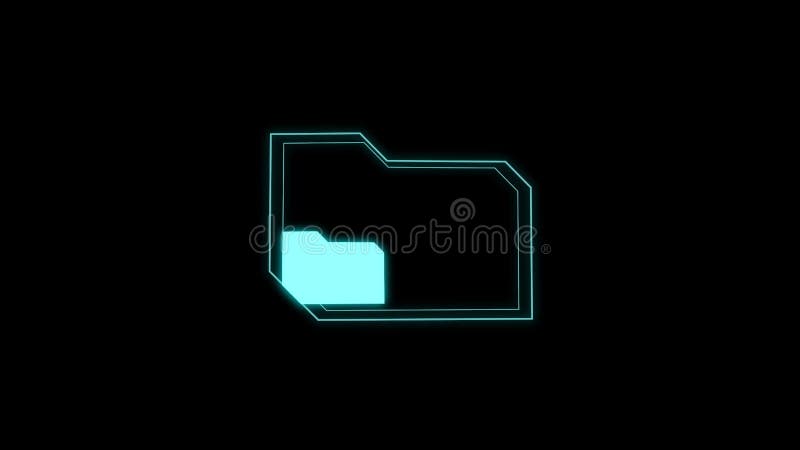 Neon Animation of Moving Folder Icon. Stock Footage - Video of ...