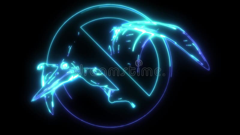 Neon Animation of Pteranodon Flying Dinosaur. Stock Video - Video of ...