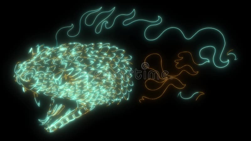 Neon Animation of Snake Head Stock Video - Video of reptile, cobra ...
