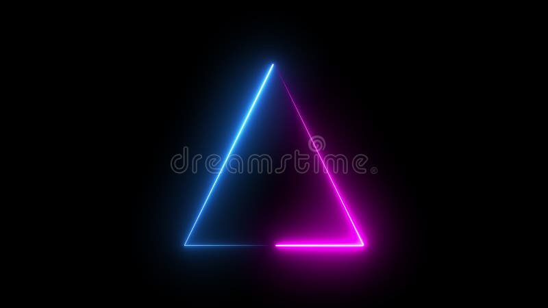 Neon Animation of Triangle Shape on Black Background Stock Video ...