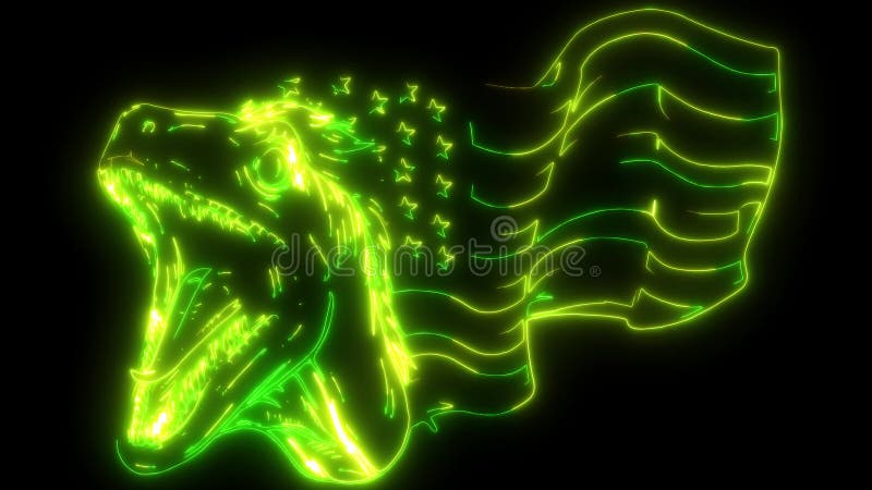 Neon Animation of Velociraptor Dinosaur Stock Video - Video of dinosaur ...