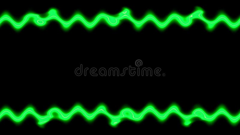 Neon Appearing and Disappearing Glowing Wavy Sharp Light Green ...