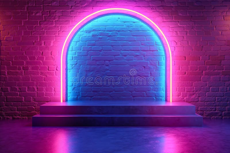 Neon Steps Concrete Tunnel Stock Photos - Free & Royalty-Free Stock ...