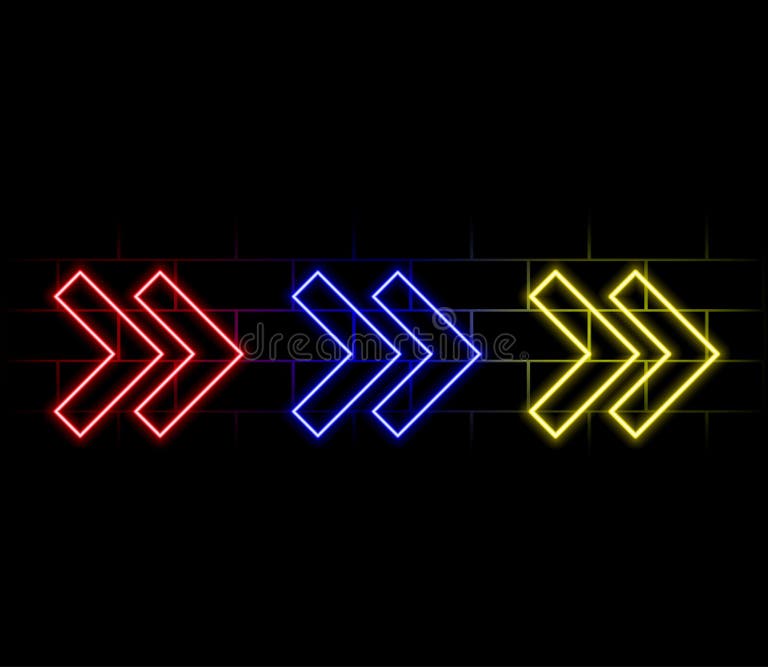 Fluorescent Arrow Signage Stock Illustrations – 264 Fluorescent Arrow ...