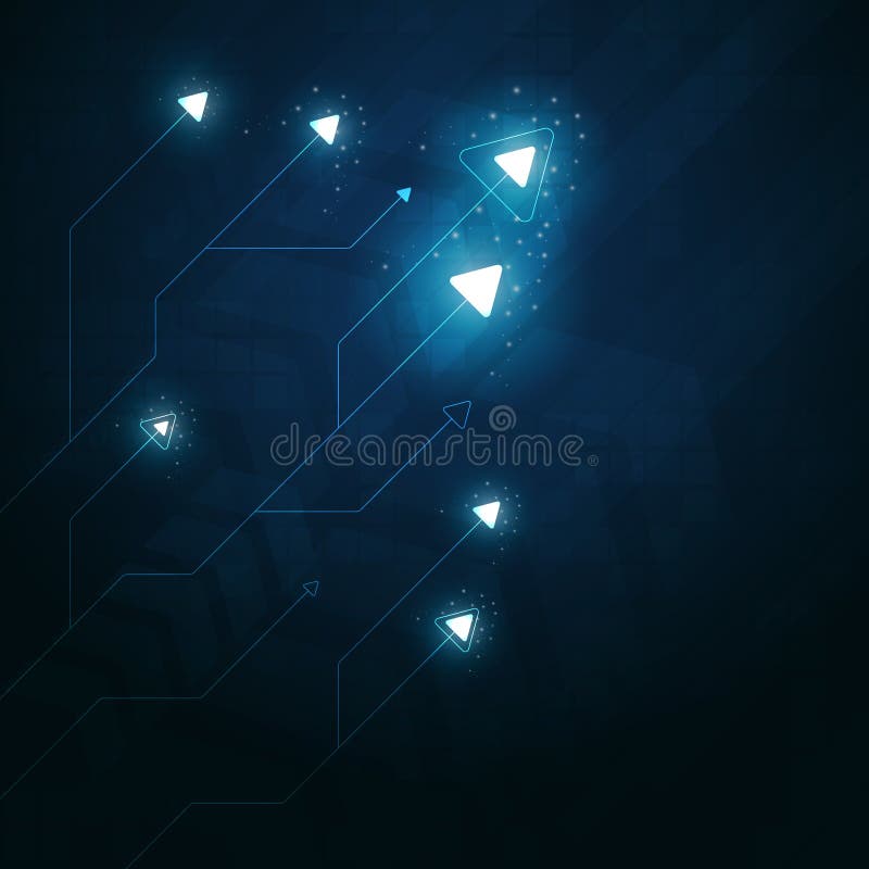 Neon Arrow Speed and Technology Data Load Stock Vector - Illustration ...