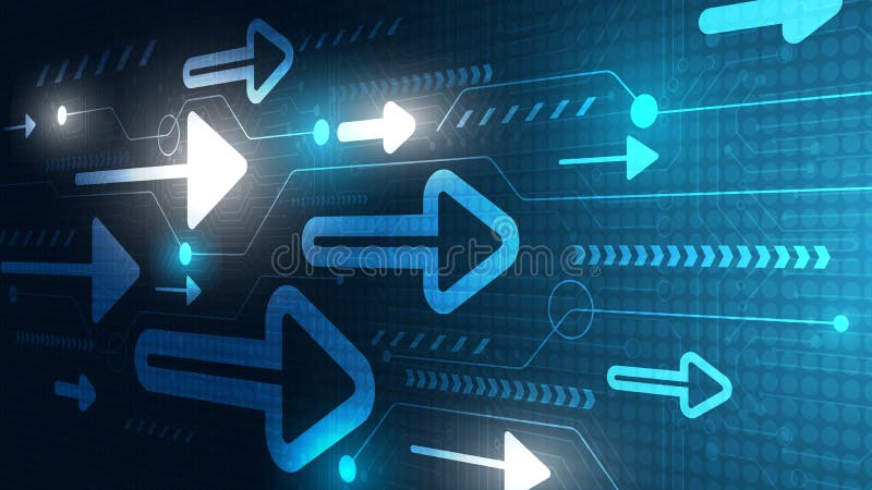 Neon Arrow Speed and Technology Data Load Stock Vector - Illustration ...