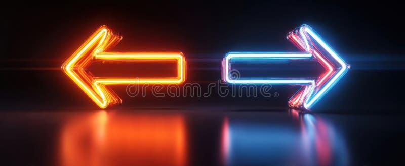 The Neon Arrows Pointing Left and Right for Modern Directional Guidance ...