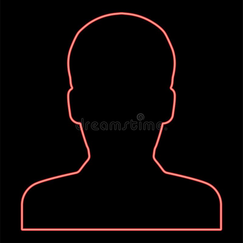 Neon Avatar Red Color Vector Illustration Flat Style Image Stock Vector ...