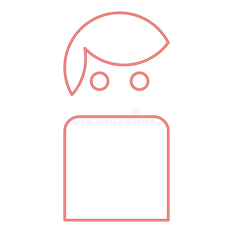 Neon Avatar Red Color Vector Illustration Image Flat Style Stock Vector ...