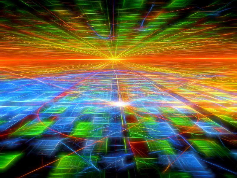 Green Perspective Background with Light Effects - 3d Illustration Stock ...