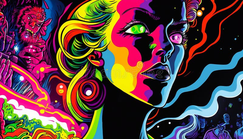 Neon Background, Comics, Prints, Abstract Background Stock Illustration ...