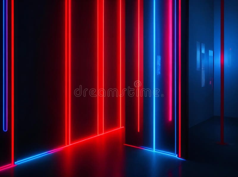 Neon Background Red and Blue Lines Abstract Textures Stock Illustration ...