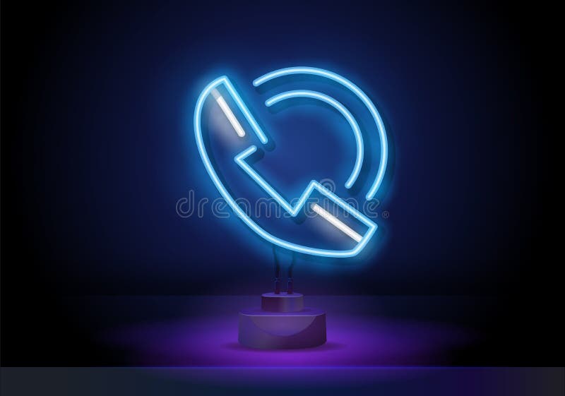 Neon Backlight Phone Tube. Bright is a Phone Call. Modern Vector Logo ...