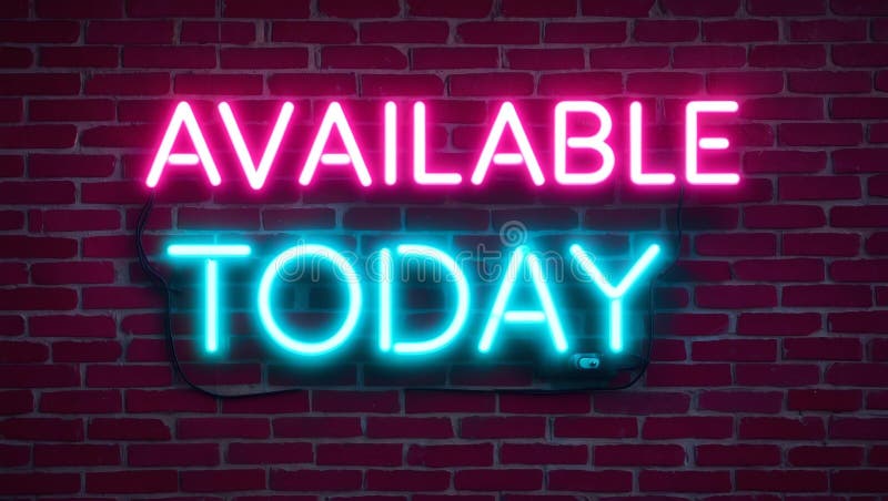 Neon Backlit Style of the Word Available Today on a Br Ai Generated ...