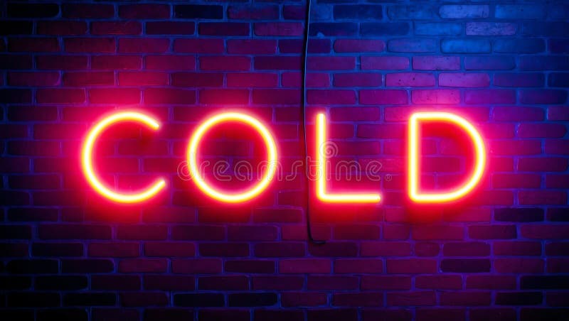 Neon Backlit Style of the Word Cold on a Brick Wall Ba Ai Generated ...