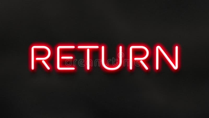 Neon Backlit Style of the Word Return on a Black Grain Ai Generated ...