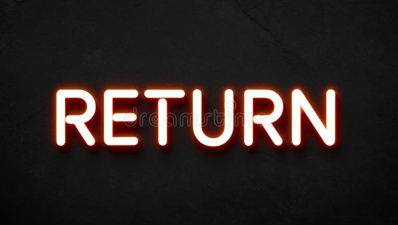Neon Backlit Style of the Word Return on a Black Grain Ai Generated ...