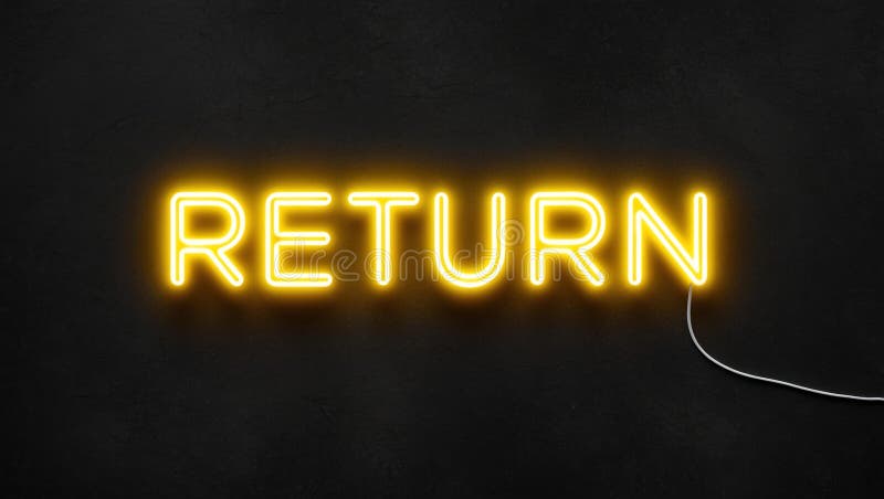 Neon Backlit Style of the Word Return on a Black Grain Ai Generated ...