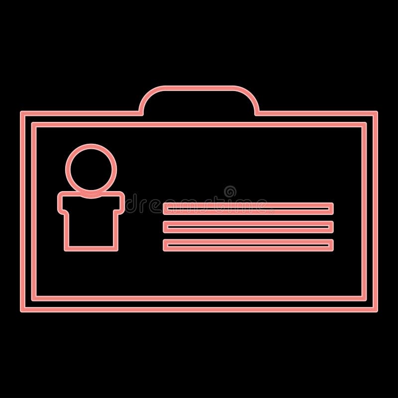 Neon Badge the Red Color Vector Illustration Flat Style Image Stock ...