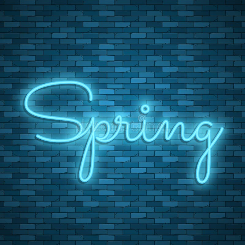 Neon Banner Spring. Stock Vector. Poster for Spring Party. Stock Vector ...
