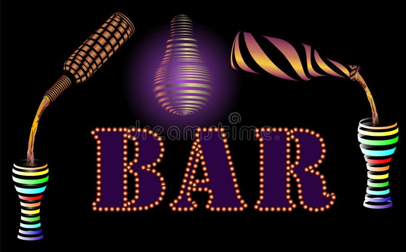 Neon bar. stock vector. Illustration of colorful, banner - 124860804