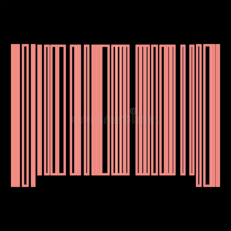Neon the Barcode the Red Color Vector Illustration Flat Style Image ...