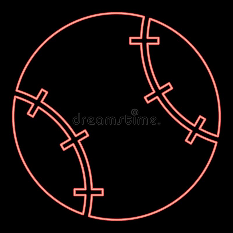 Neon Baseball Ball Red Color Vector Illustration Flat Style Image Stock ...