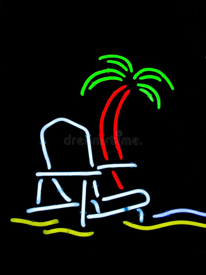 Neon beach scene sign stock image. Image of sign, urban - 10661807