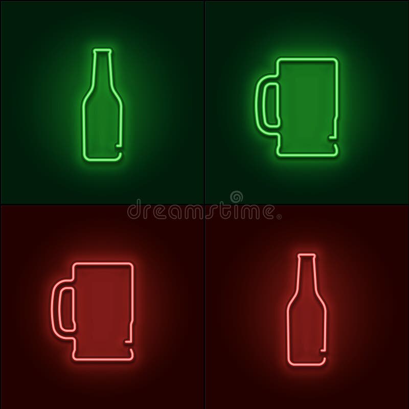 Neon beer sign stock vector. Illustration of light, color - 53165924