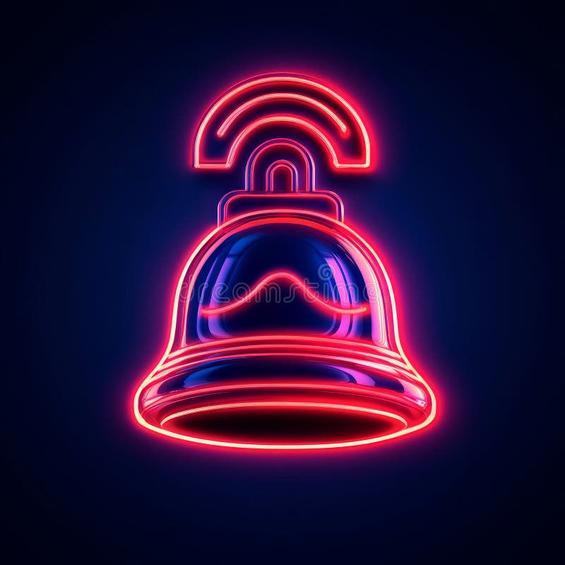 Neon Bell Icon Blue Background Stock Photos - Free & Royalty-Free Stock ...
