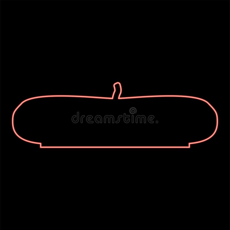 Neon Beret for Artist Red Color Vector Illustration Image Flat Style ...