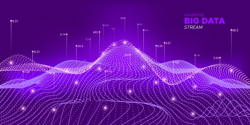 Neon Big Data Screen. Technology Visualization Stock Illustration ...