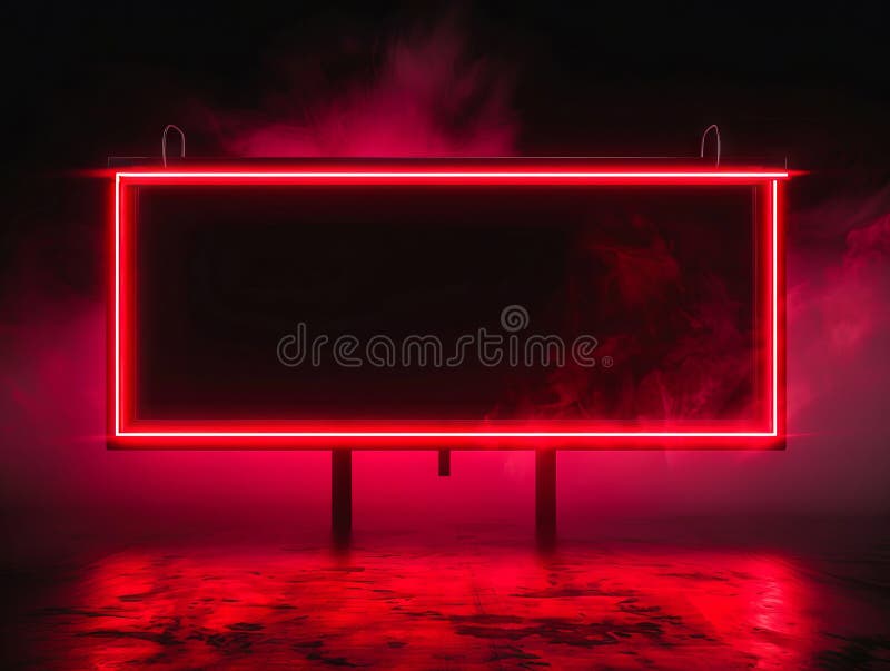 Neon billboard in the dark stock image. Image of sign - 316805591