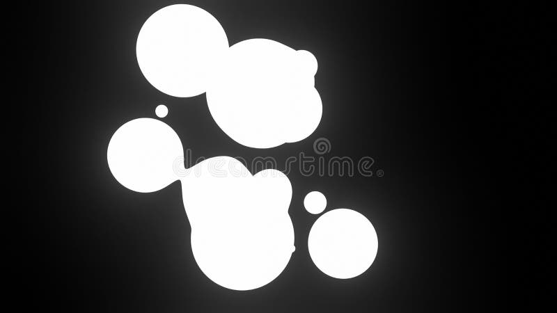 Neon Biological Drops. Design. Glowing Moving Particles or Molecules ...