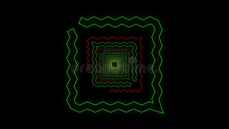 Neon Blinking Flowing Square Shapes Transition on Black Background with ...
